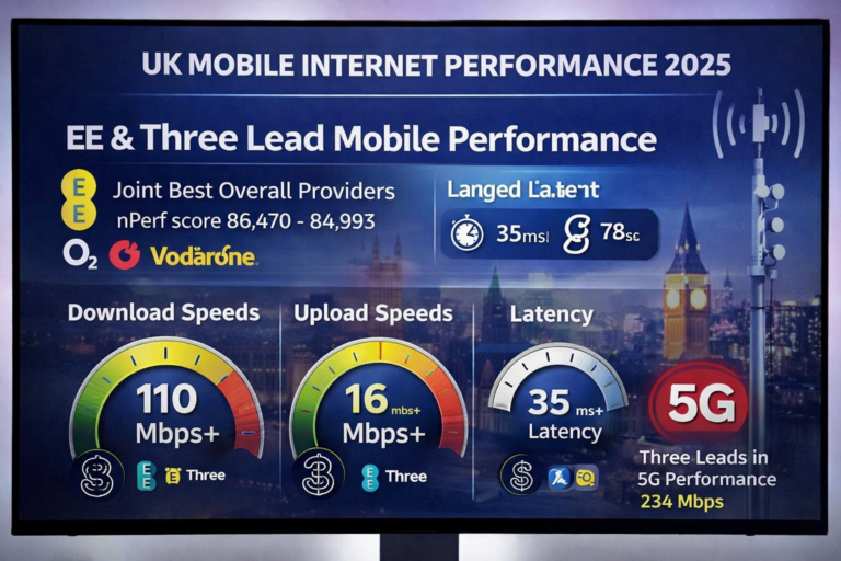 EE and Three top nPerf leage table for mobile internet speed ...